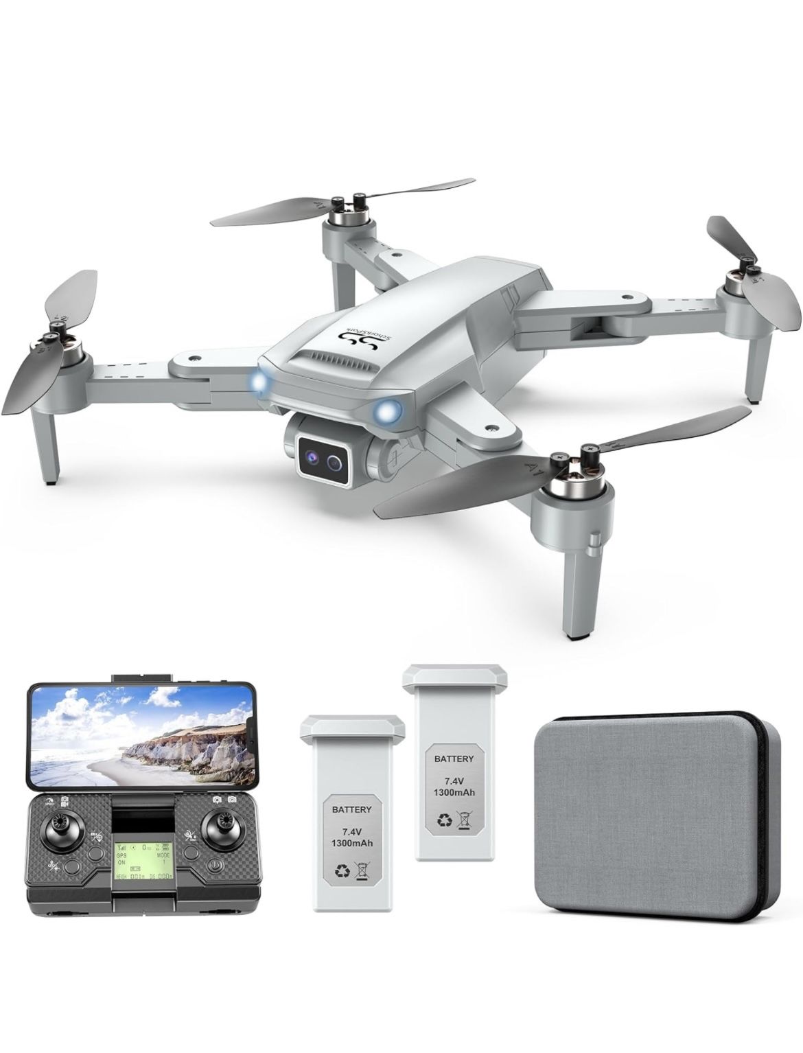 4K, Drone with Brushless Motor, Auto Return, Circle Fly, Waypoint Fly ...