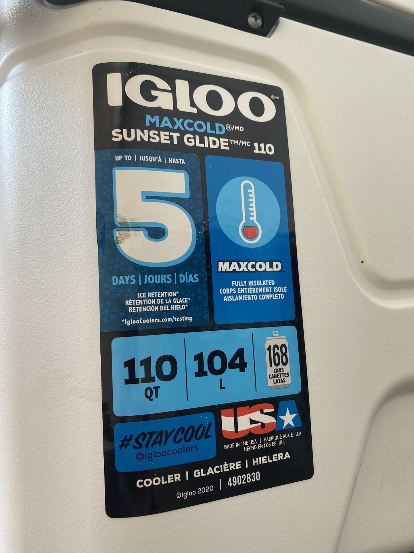 igloo cooler max cold sunset glide, 110 Quart for Sale in Seattle, WA ...