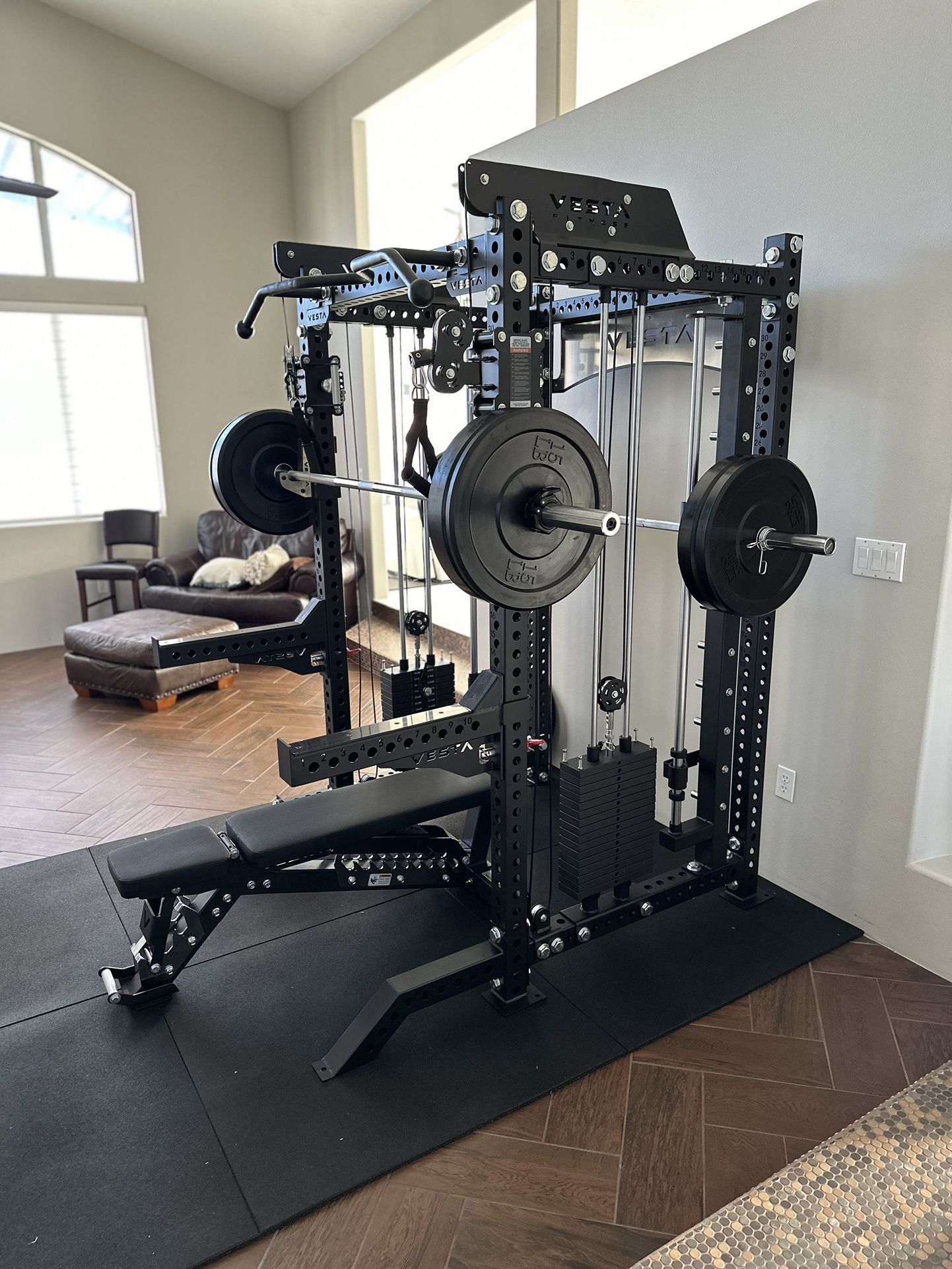 PRO SERIES Ultimate Half Rack Functional Trainer w/Smith Machine Bar ...