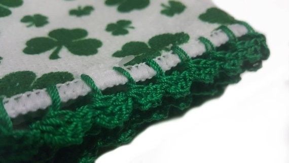 Saint Patricks Day Shamrock Theme Kitchen Towel,Green,White,Fancy ...