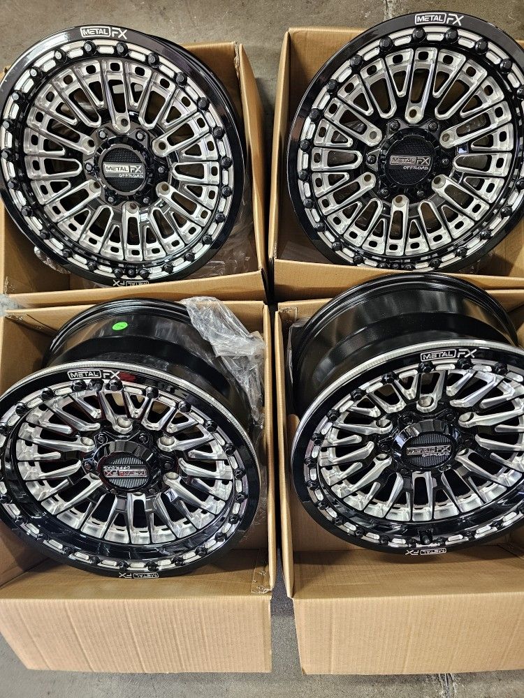 New Each 6 Lug Canam Mav R Metal Fx 15x8 Slayer Beadlock Wheels for ...