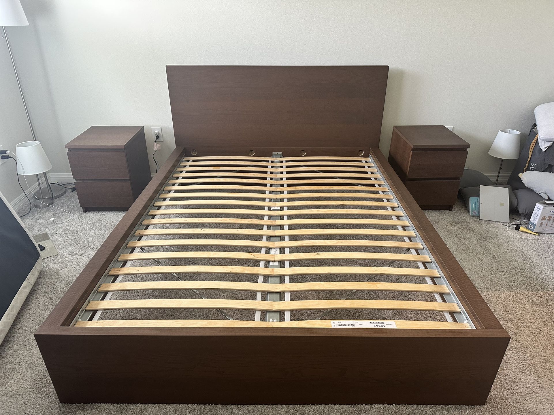 Ikea walnut bed frame store