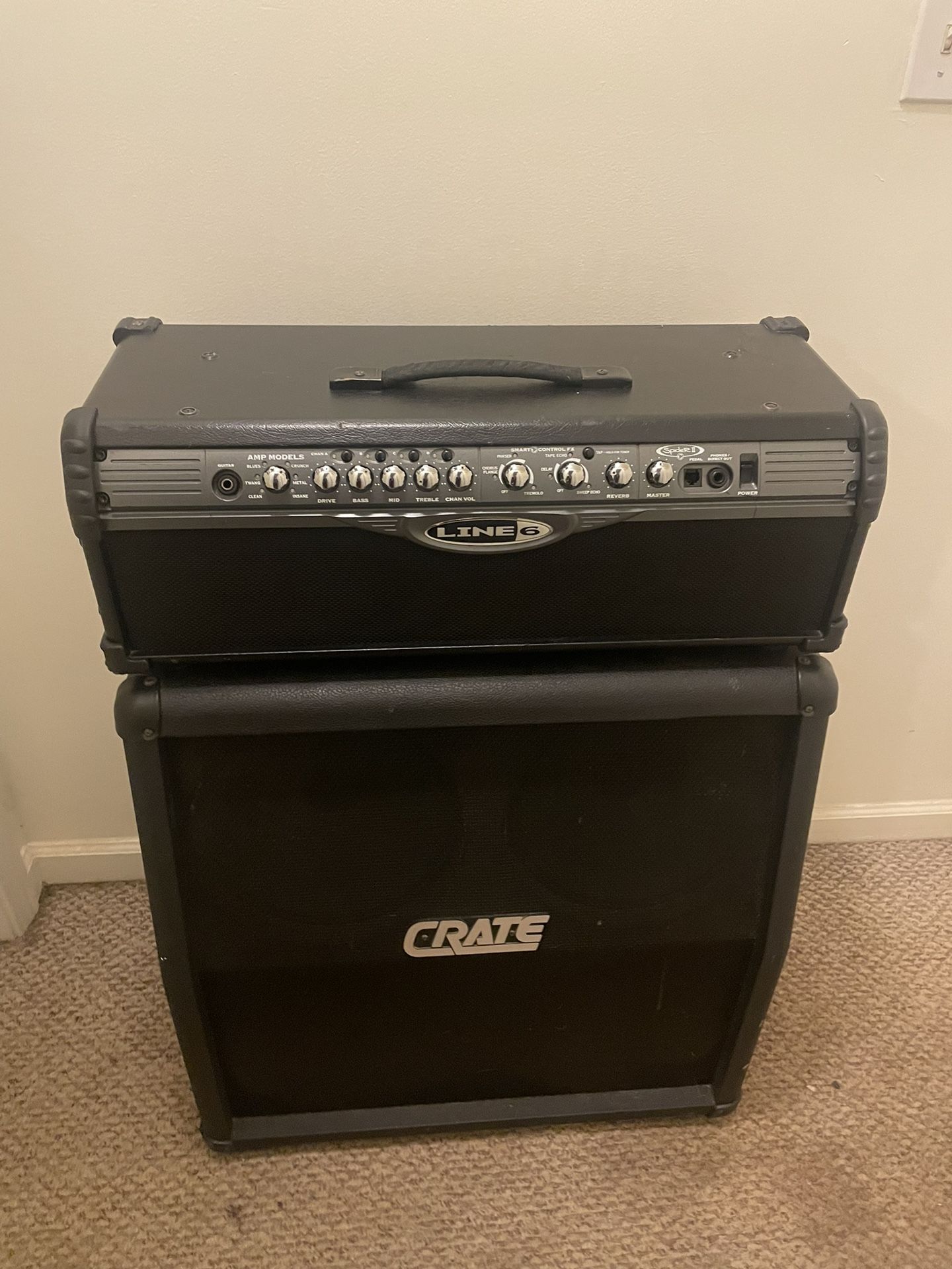 Used Crate 4x12 Cab With Line 6 Spider ii Amp Head. for Sale in Monroe ...