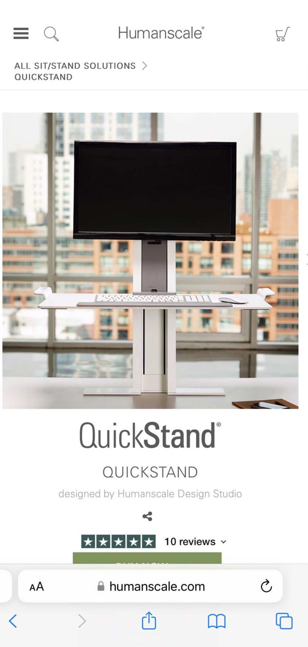 Humanscale Sit/Stand Quickstand for Sale in Hialeah, FL - OfferUp