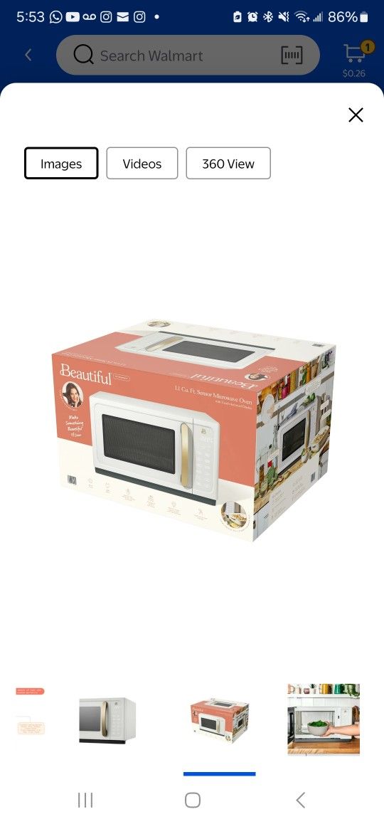 Beautiful 1.1 Cu ft 1000W, Sensor Microwave Oven, White Icing by Drew ...