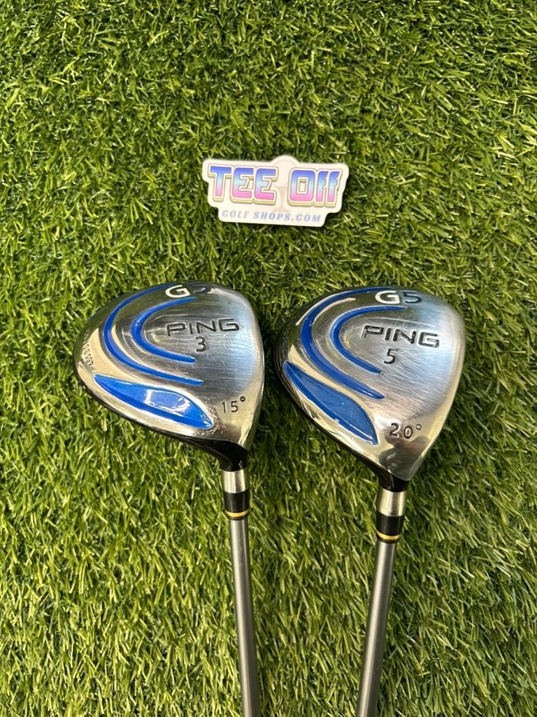 Ping G5 3W/5W Wood Set 15/20 Loft TFC100D Regular Flex Oriignal Grips ...
