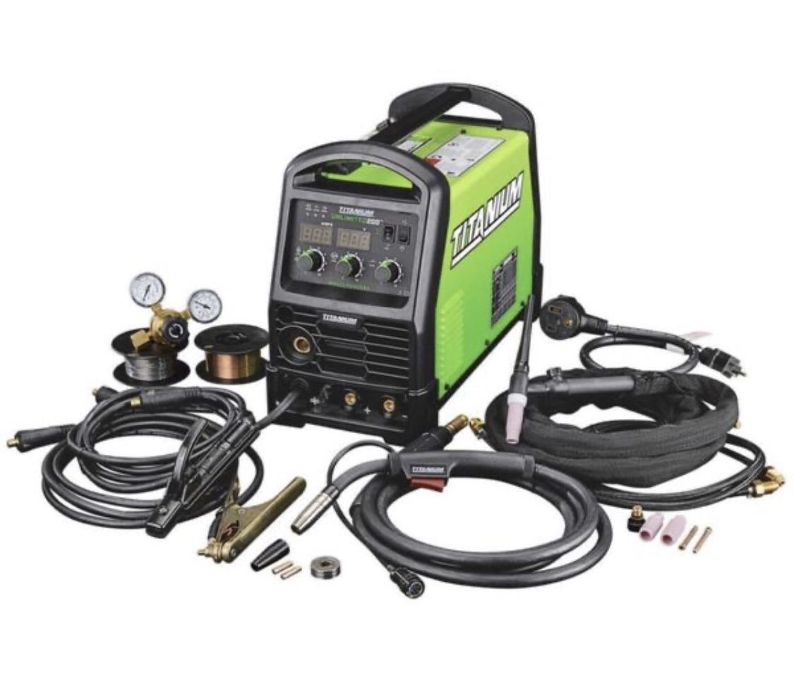 Titanium Unlimited 200 MIG FLUX-CORED DC-TIG DC-STICK Welder 120/240 ...