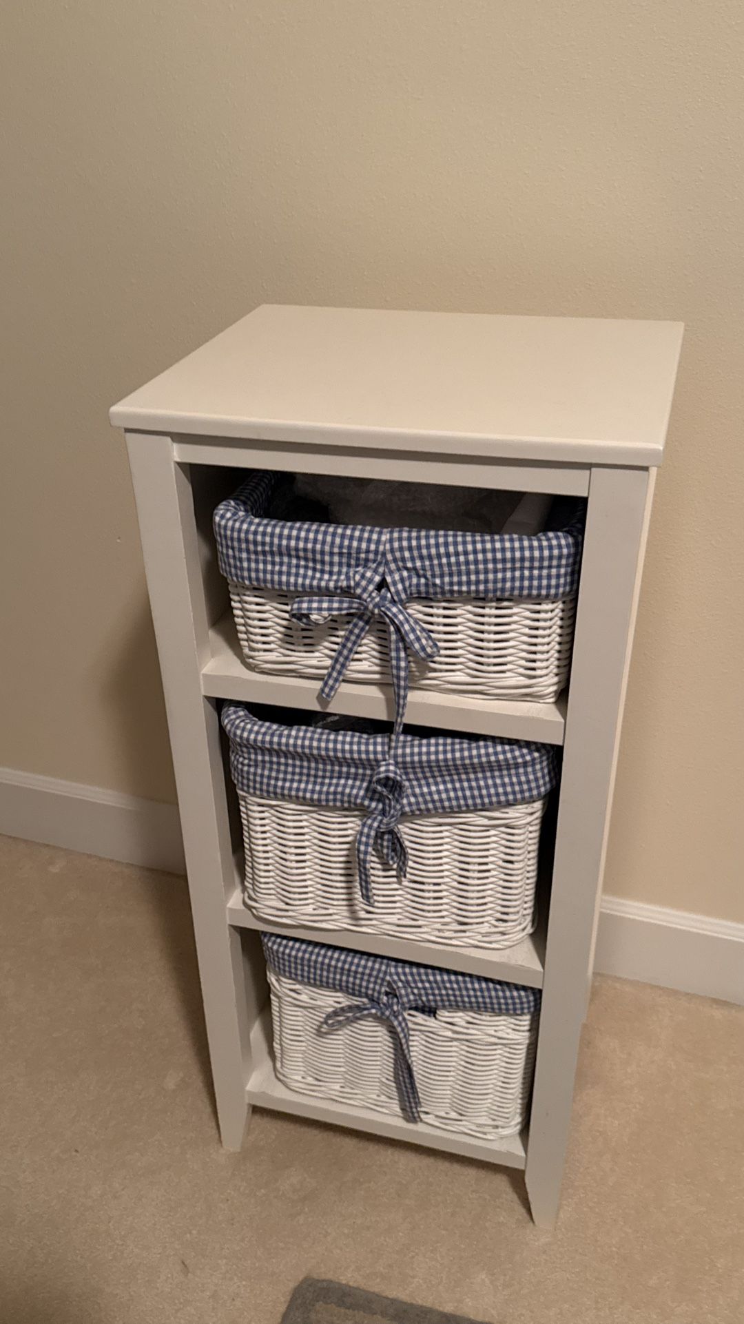 Pottery Barn Storage Tower with Wicker Weave Baskets - 4 Piece Set ...