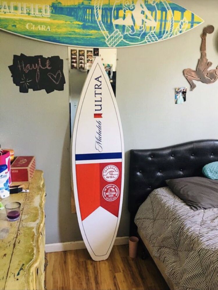 Michelob ultra foam surfboard liquor store display. Logo is vinyl ...