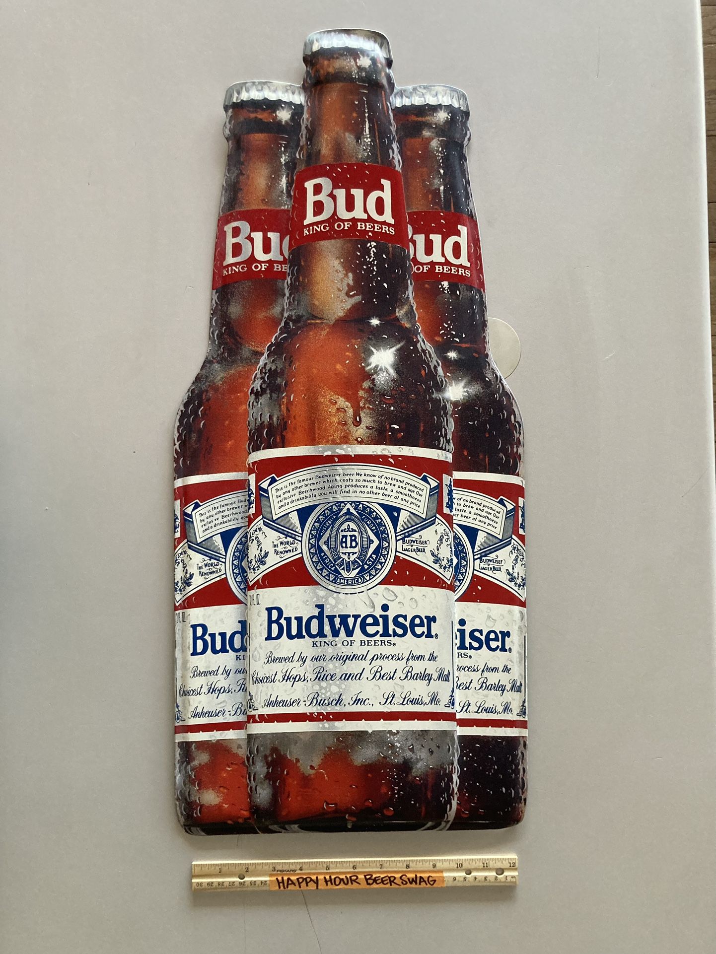Vintage Large Budweiser Metal Beer Bar Tin Sign for Sale in Chino Hills ...