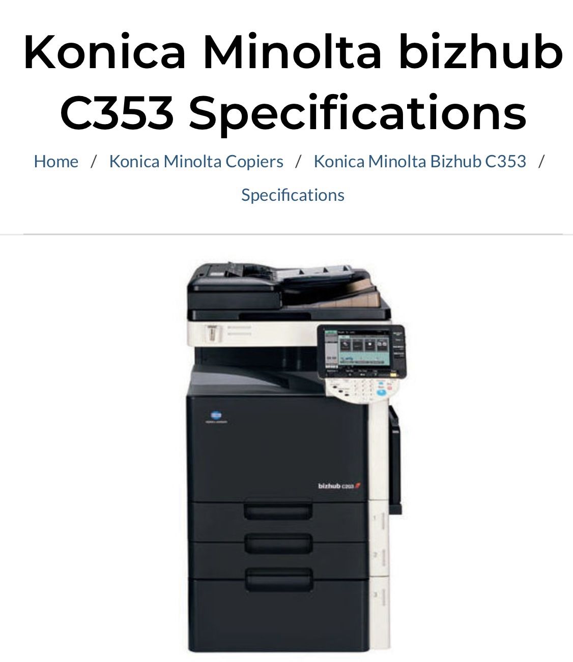 Commercial Printer Konica Minolta Bizhub C353 for Sale in San Diego, CA - OfferUp