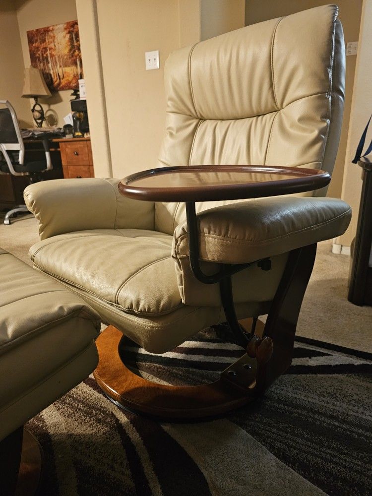 Benchmaster Swivel Chair And Ottoman