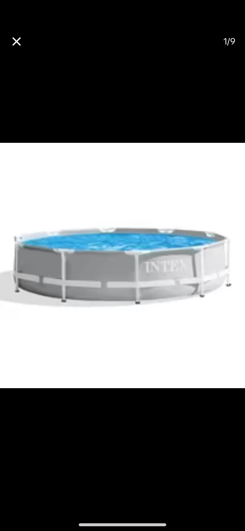 Intex 10'x30" Prism Metal Frame Round Outdoor Above Ground Swimming ...