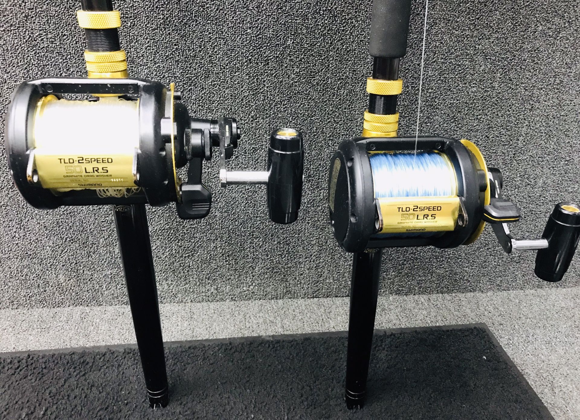 Pair of excellent condition Shimano TLD 2 Speed 50 LRS Graphite Drag ...