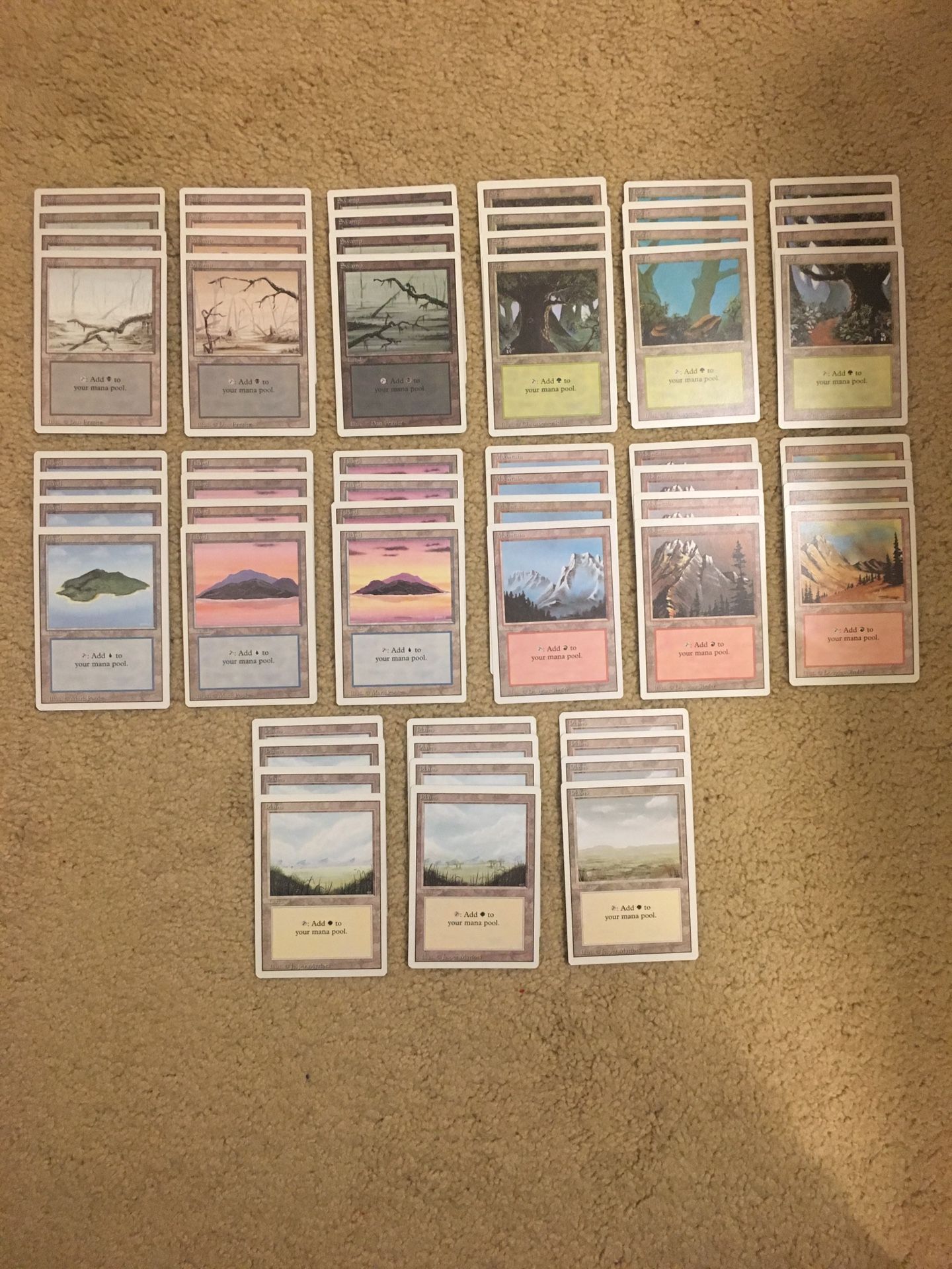 Magic The Gathering: MTG Revised NM/M Basic Lands Complete Set - x4 of ...