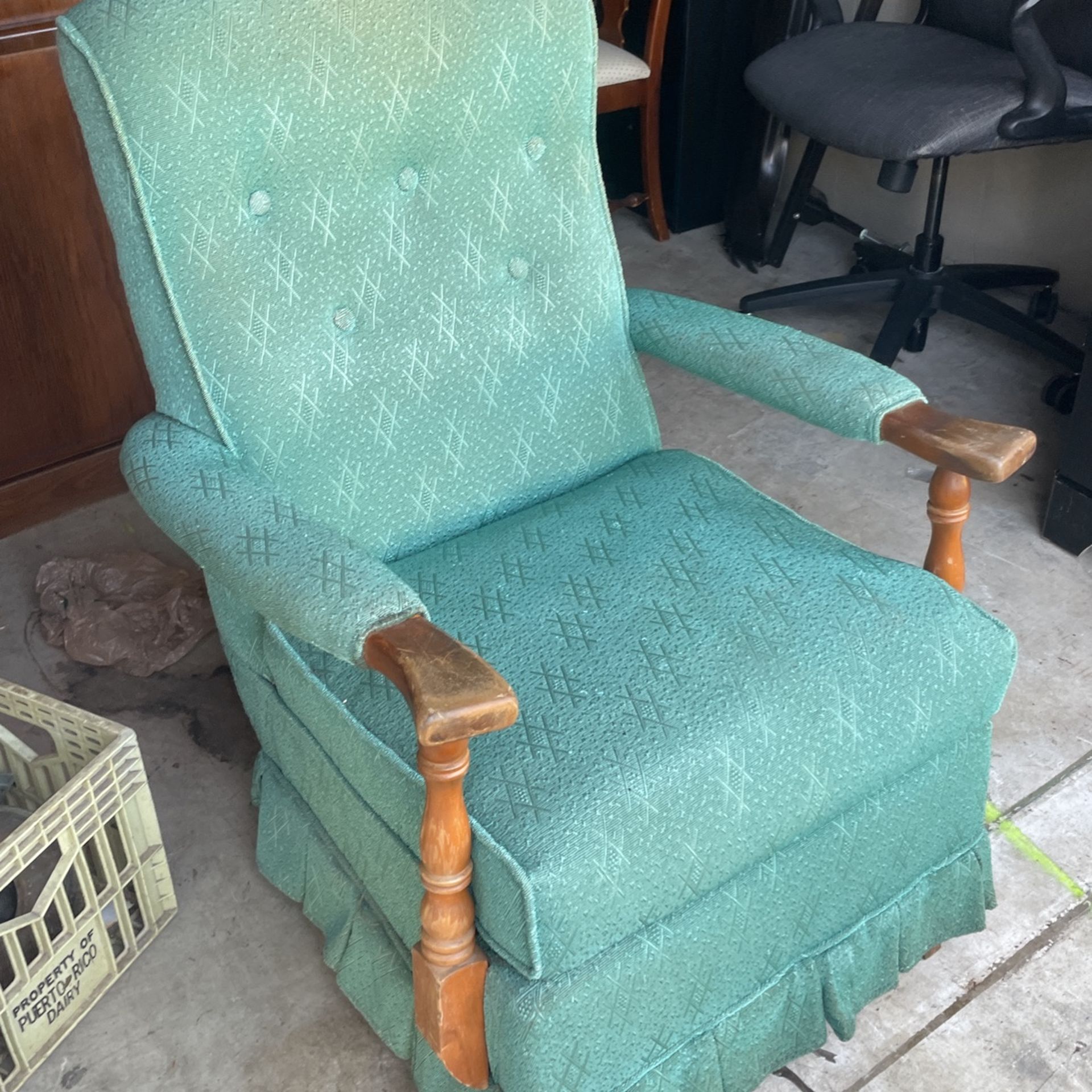 Nice Green Rocker, Solid Wood Base Furniture