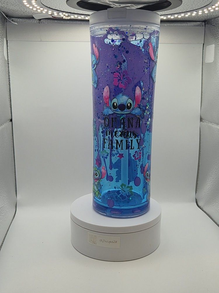 Stitch 20oz Water Bottle Libby Style Snowglobe Tumbler for Sale in ...