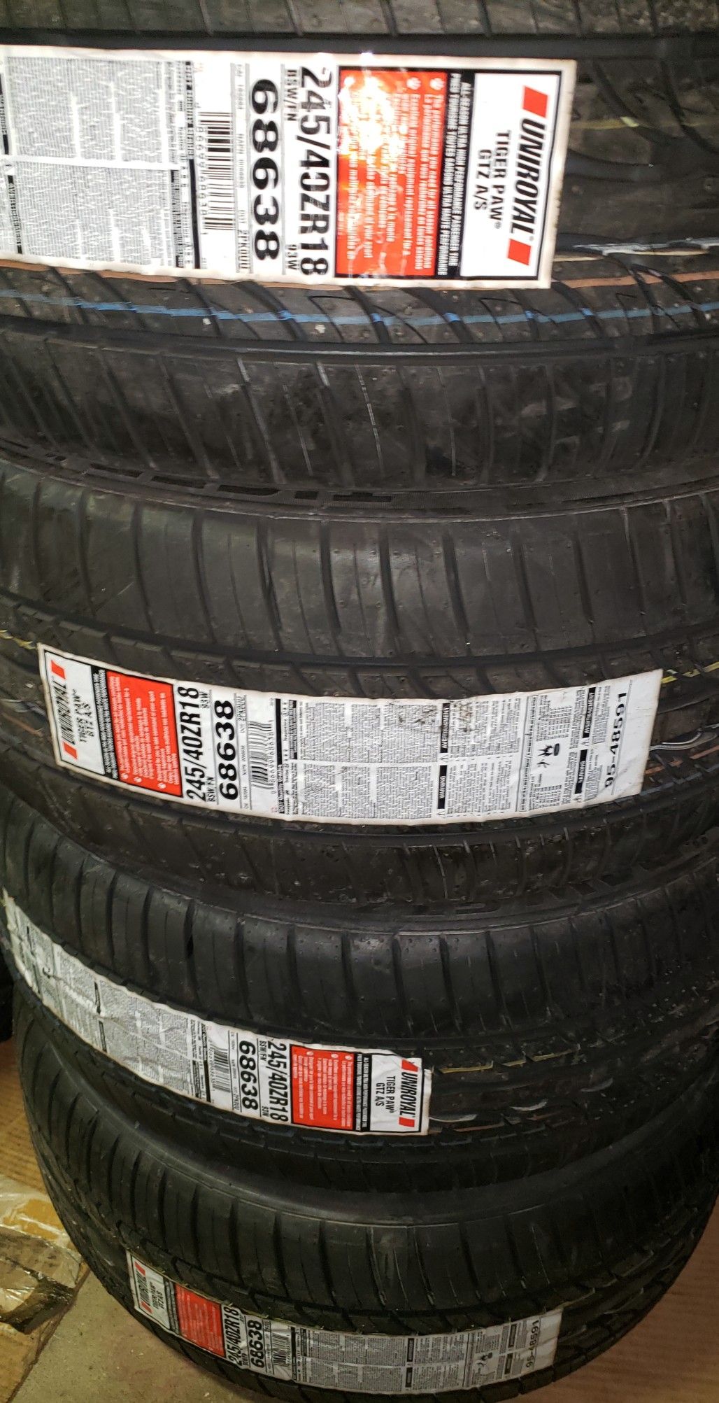 4) new Uniroyal Tiger Paw GTZ All-Season Tire 245/40ZR18 93W for Sale ...