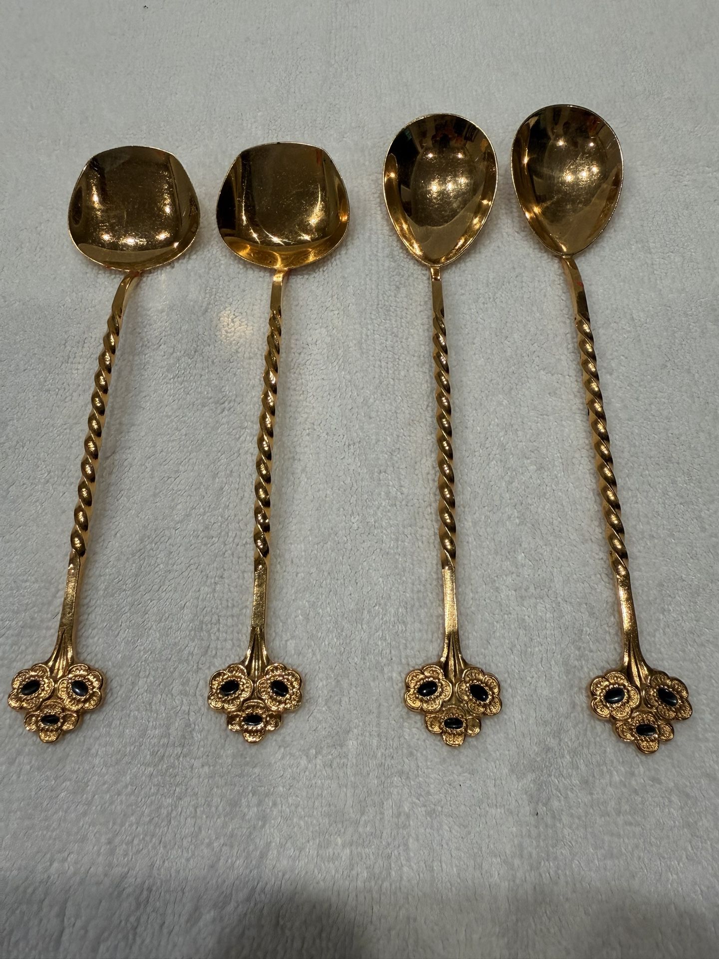 Set Of 4 Vintage Gold Plated Melchior Soviet USSR Spoons for Sale in ...