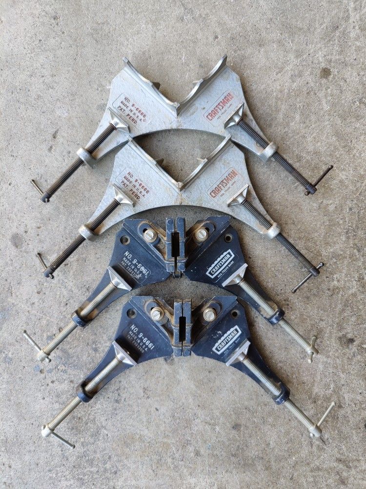 4 Sears Craftsman Corner Clamps, Two 9-6666 and two 9-6661, USA for ...