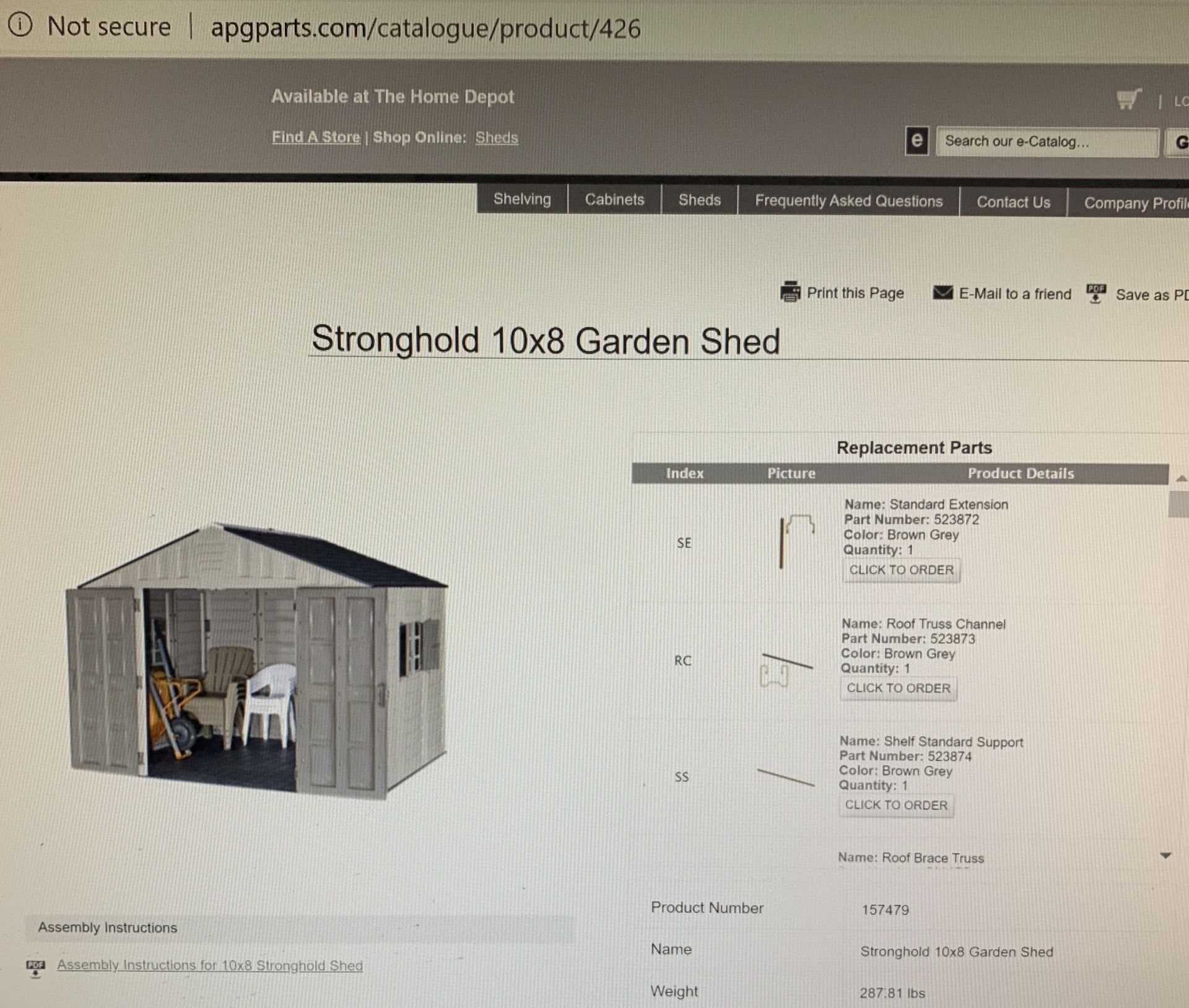 PARTS ONLY: US Leisure Shed Replacement Parts for Sale in Kent, WA ...