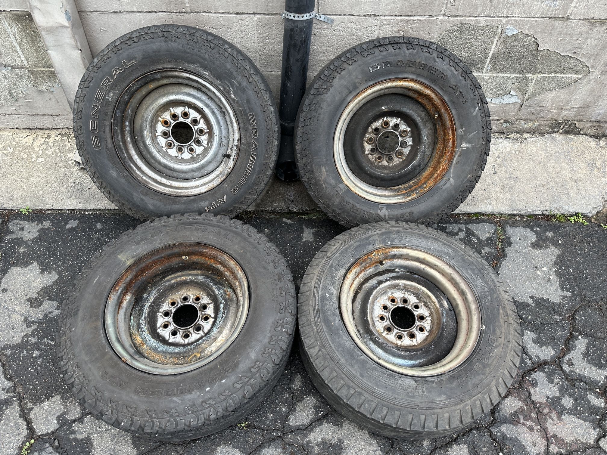 14 inch baby moon rims with old tires. 5 lug classic cars for Sale in ...