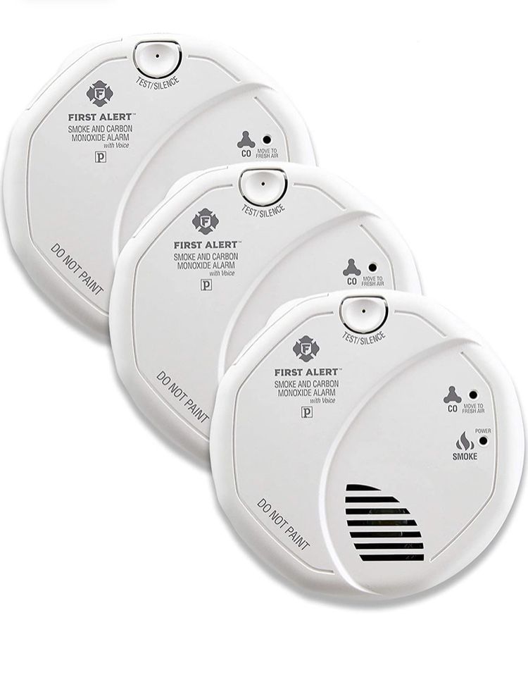 3 Pack FIRST ALERT BRK SC7010BV-3 Hardwired Talking Photoelectric Smoke ...