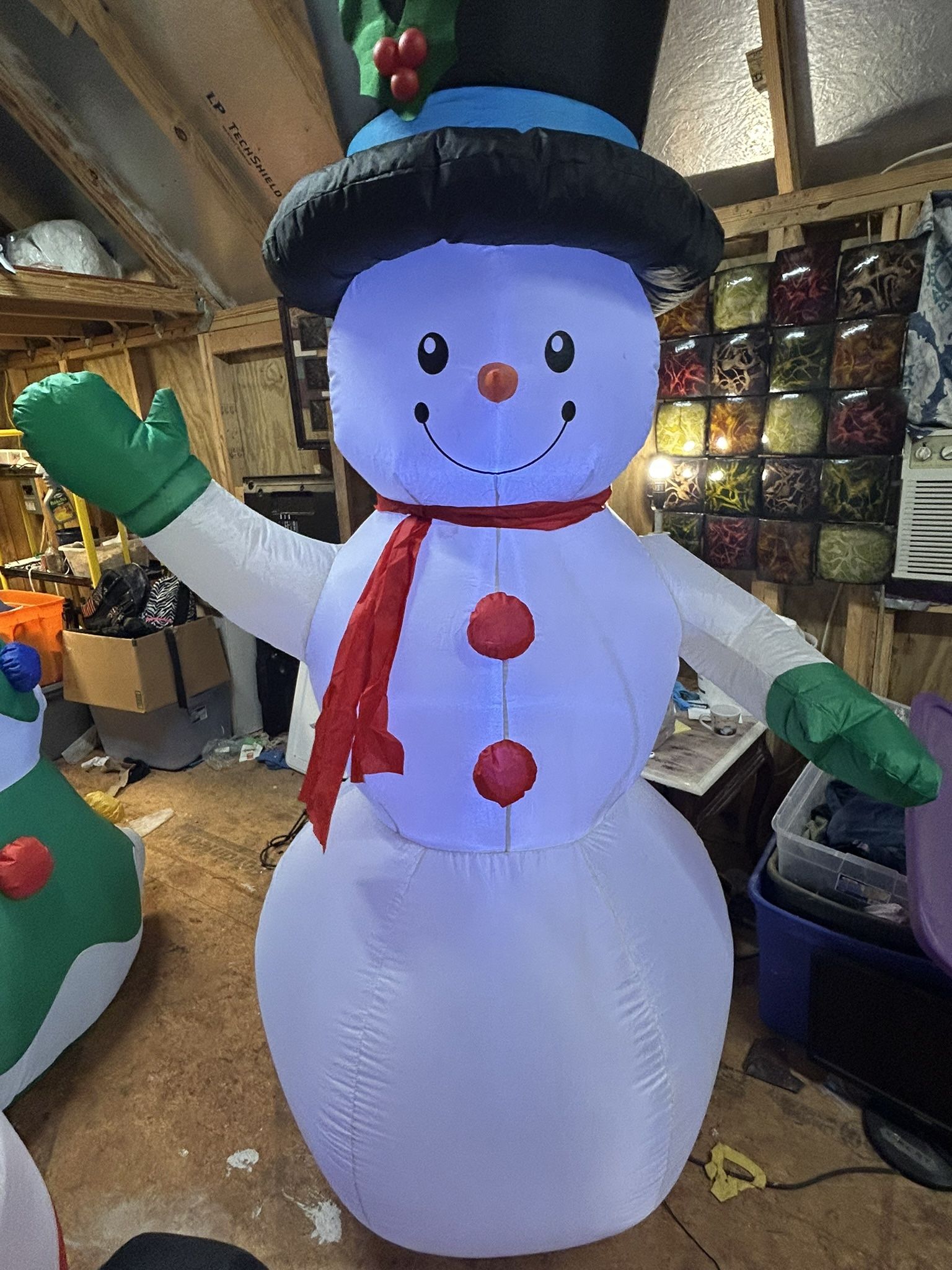 Holiday time Christmas AirBlown Inflatable 7’Tall Waving Snowman Yard ...