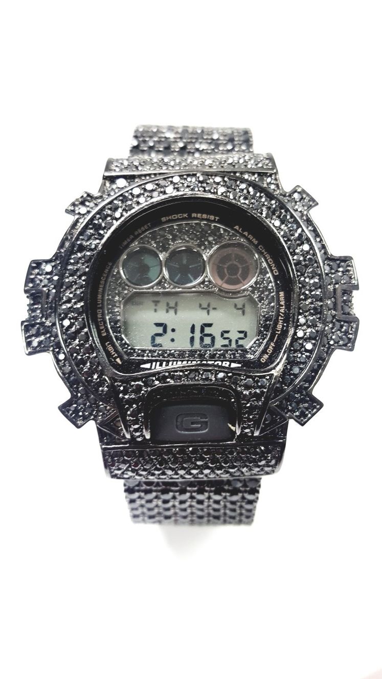 Black Iced Out G Shock Watches