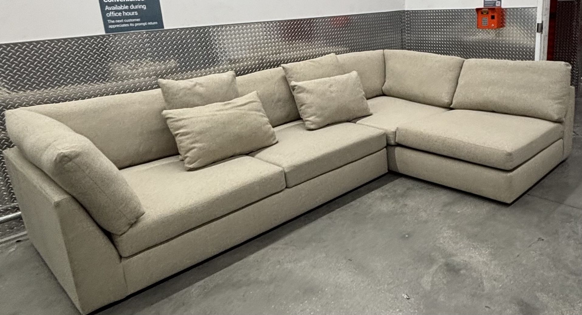Sectional Couch Sofa Beige Fabric - Kevin Charles Furniture for Sale in ...