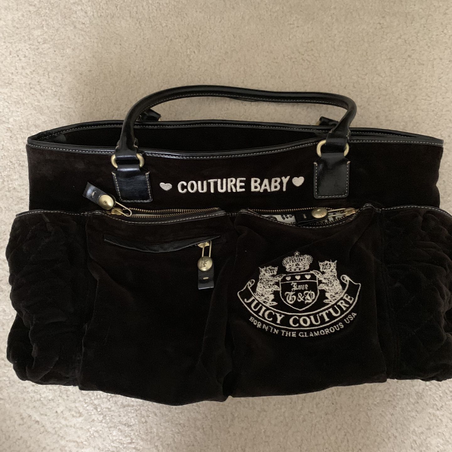 Juicy Couture Black Diaper Bag ˖° Heaven On Earth ˖° Vtg