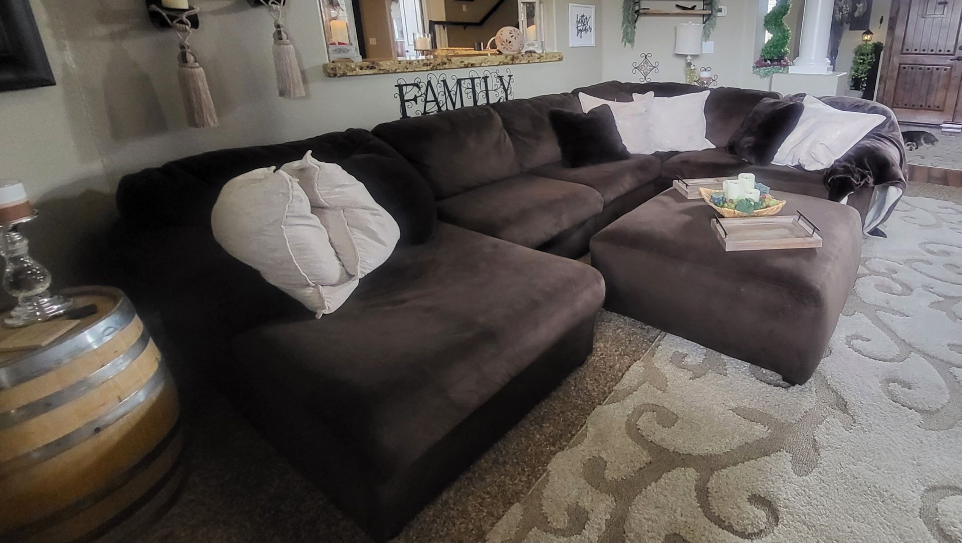 Chocolate Brown Microfiber Sectional Couch for Sale in Valley Home, CA ...
