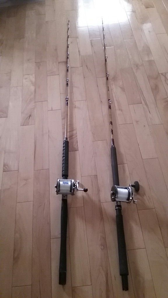 Sabre Saltwater fishing boat rod w. Penn 500 Jigmaster reel, 25 lb ...