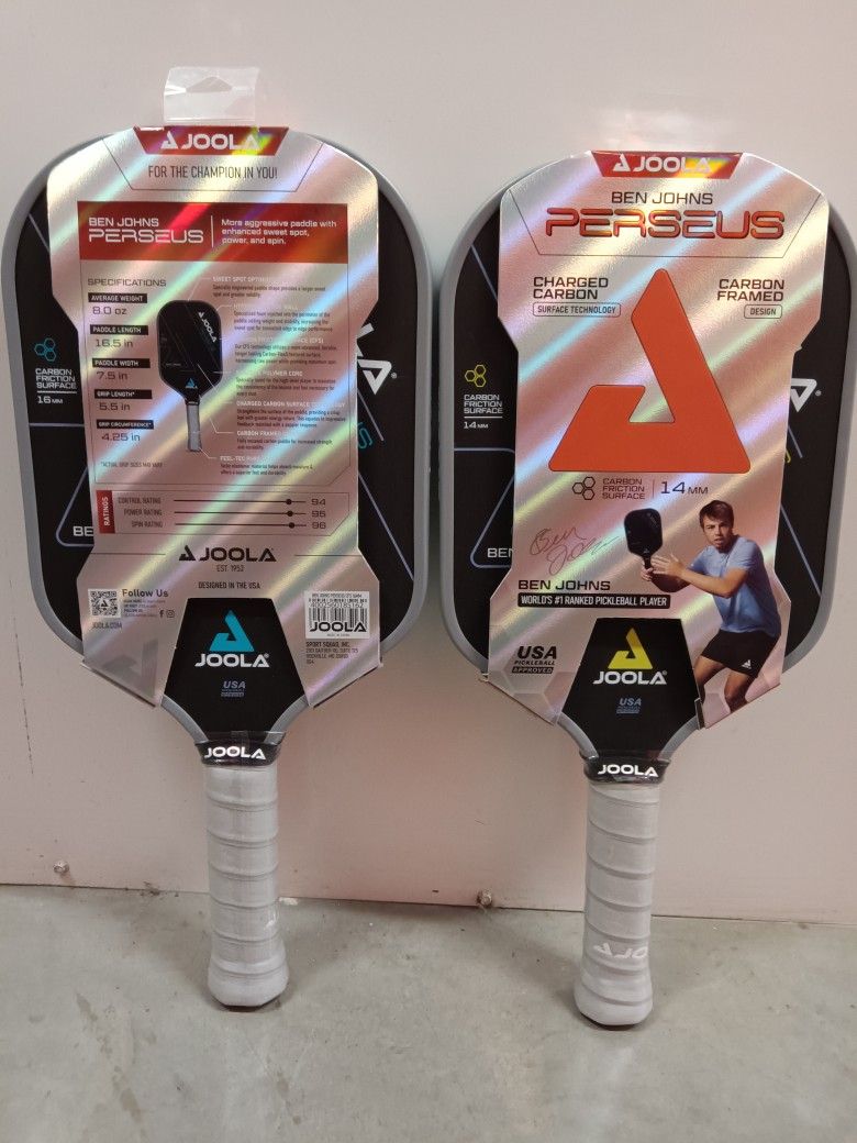 2 NEW JOOLA PERSEUS BEN JOHNS PICKLEBALL PADDLES Carbon 16mm for Sale ...