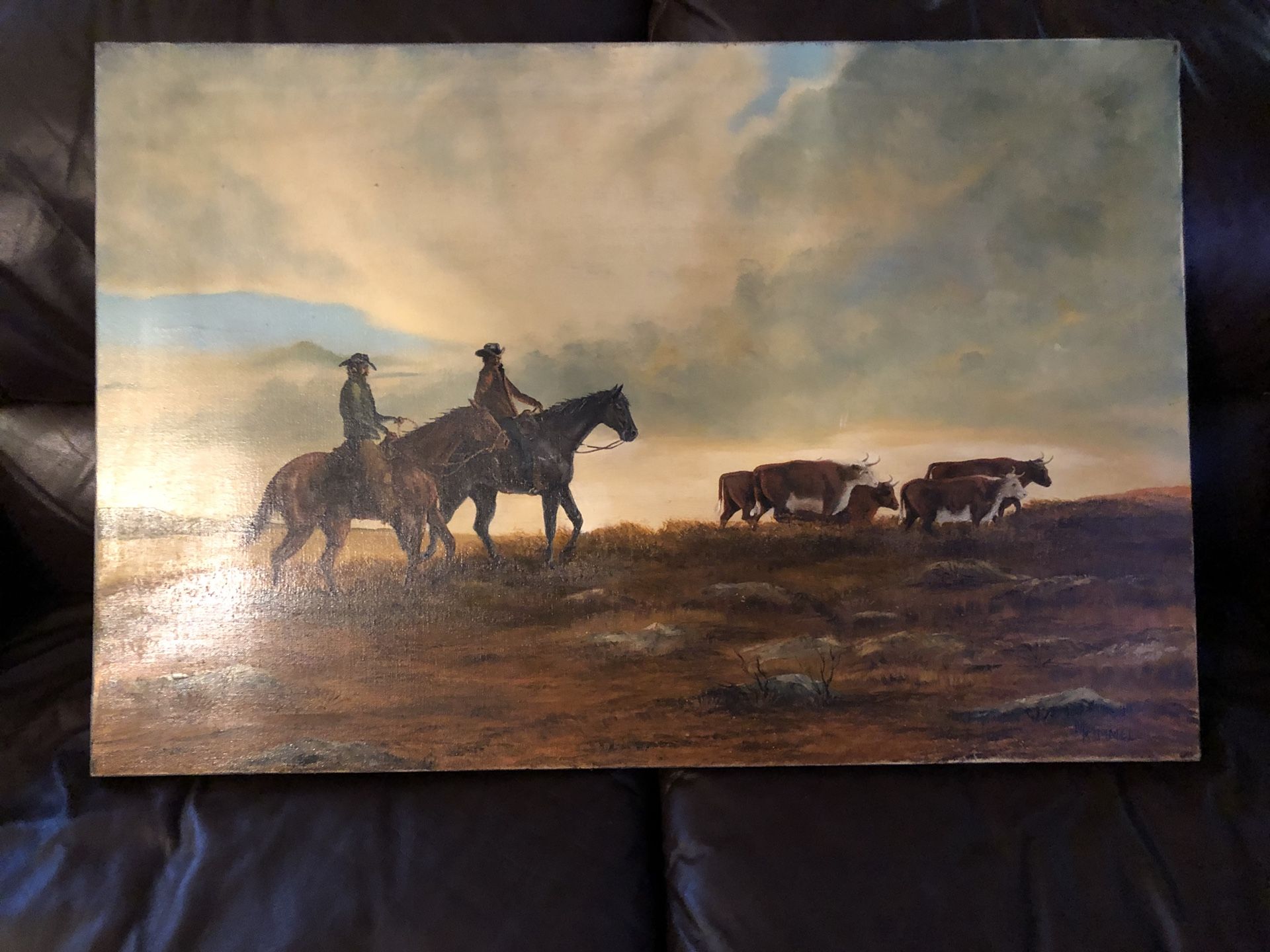Stunning Western PAINTING - “Cowboy Prairie Storm” by KIMMEL This is a ...