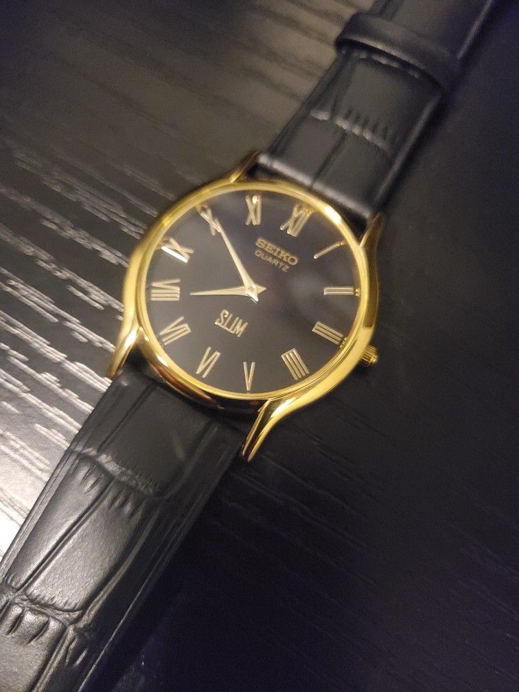 RARE VINTAGE New Old Stock Seiko Slim Gold Filled Gentlemen's 33mm ...