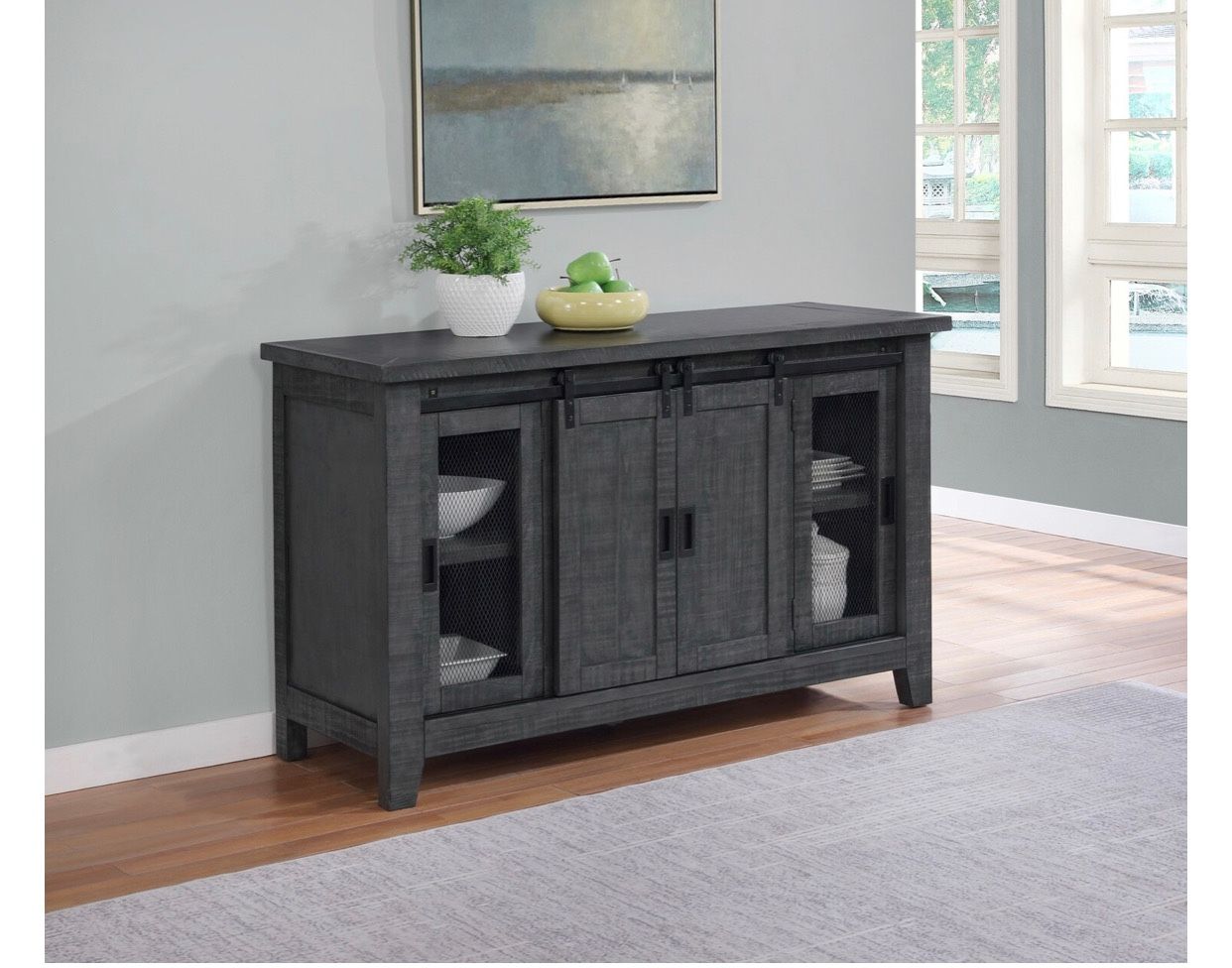Rustic Grey Sideboard French Style Wilma Grey Washed Distressed