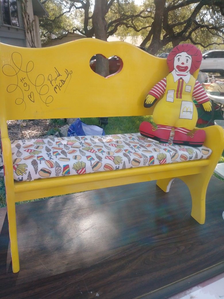 Ronald McDonald Signed Small Bench for Sale in San Antonio, TX - OfferUp