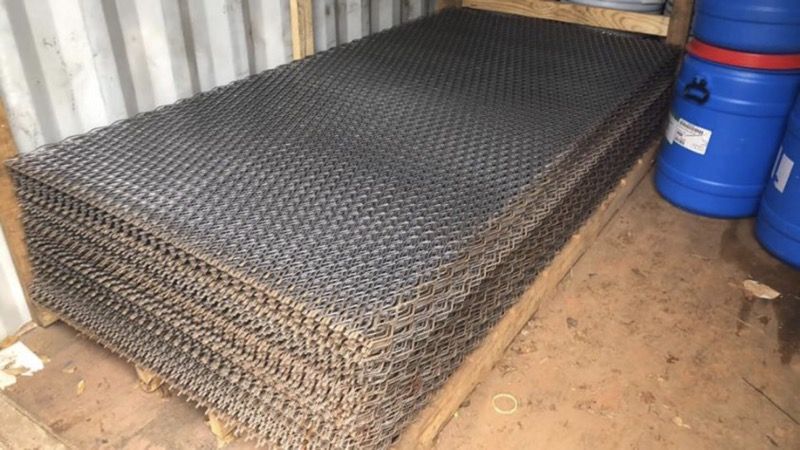 #9 Steel Expanded Metal sheer sheets wire mesh trailer floor ramp sides ...