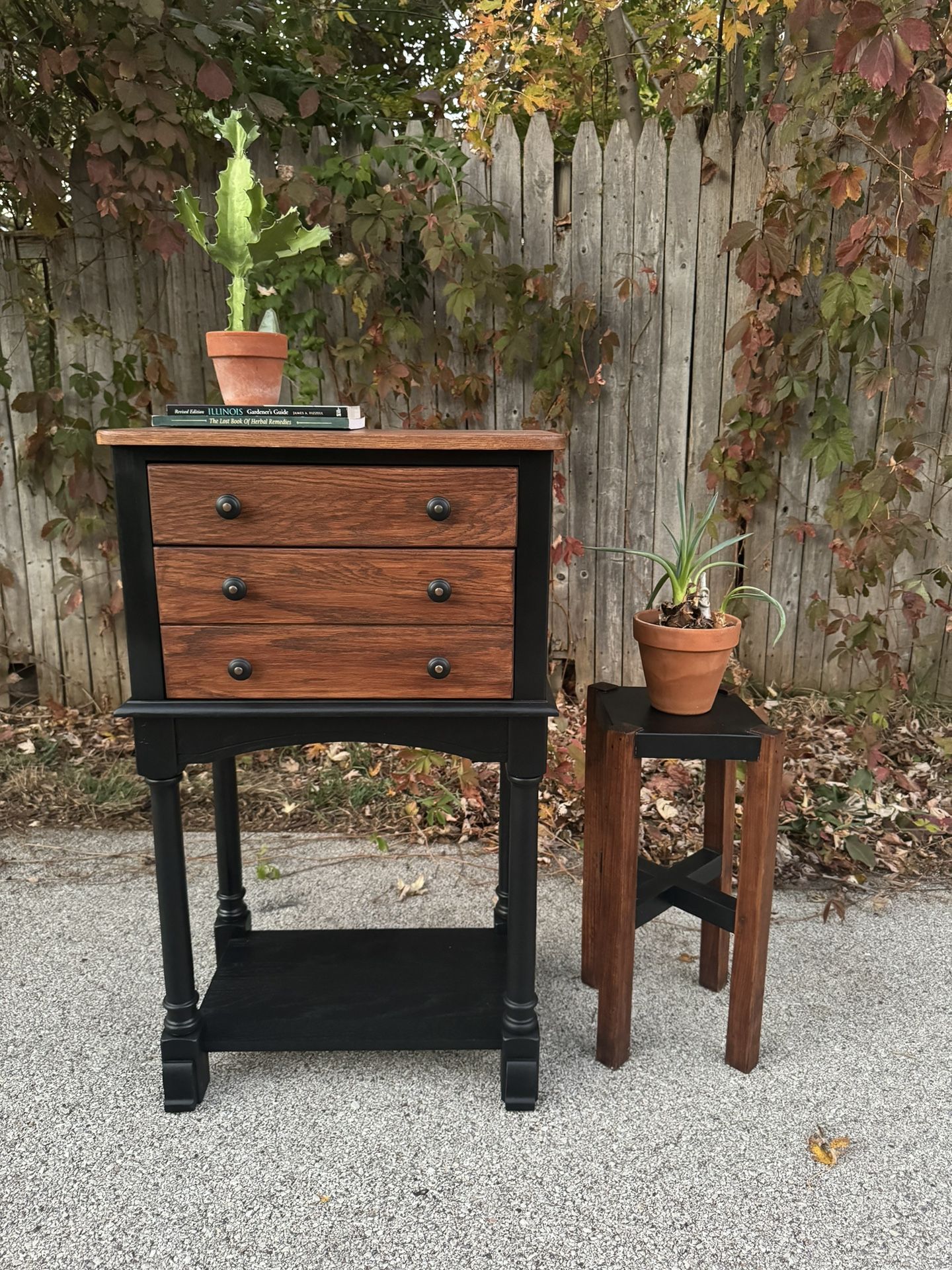 One of a kind! Small dresser and plant stand/side table for Sale in ...
