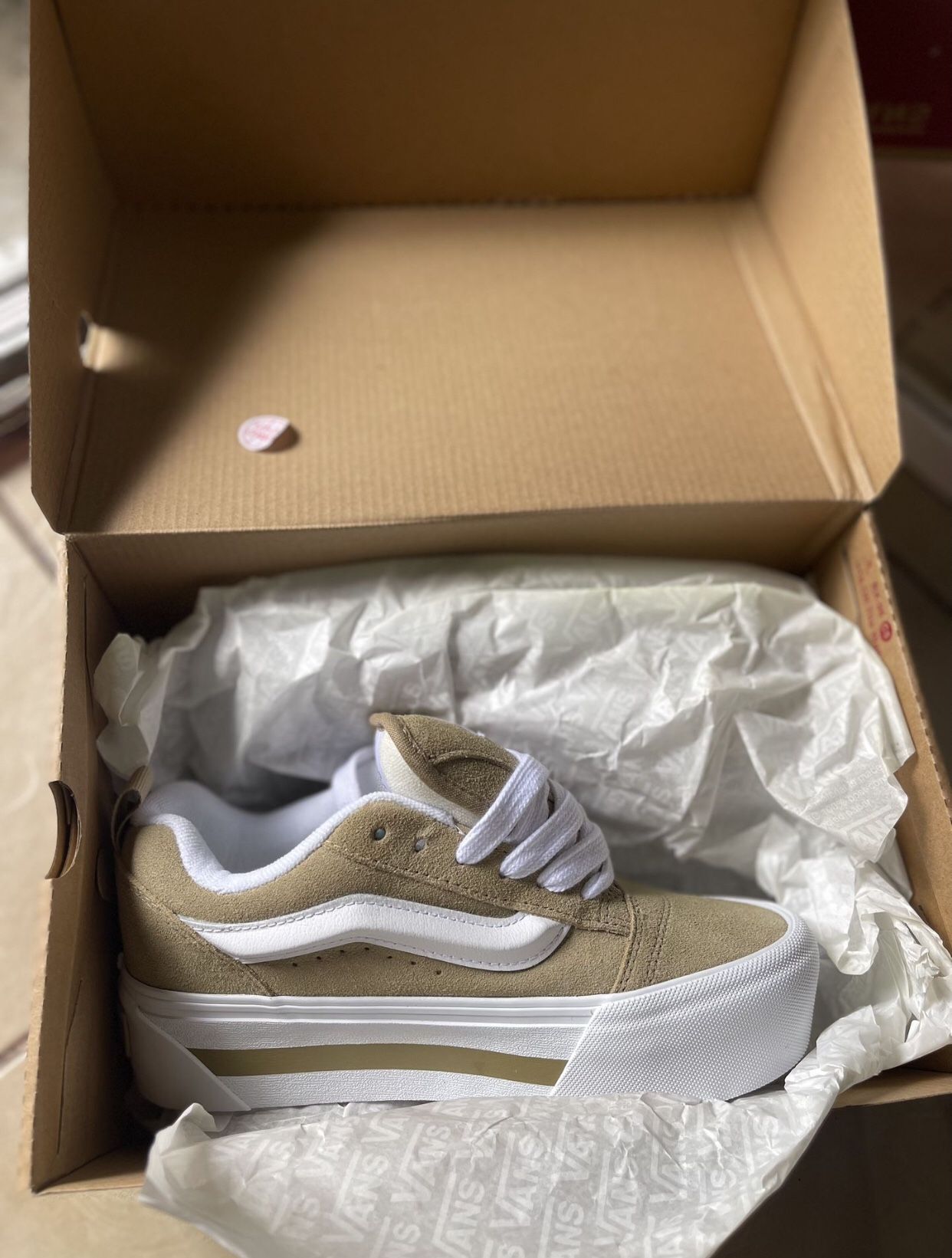 Vans Knu Stack Shoe Nostalgia Cornstalk / White, Tan, Neutral Platform for Sale in San Diego, CA ...