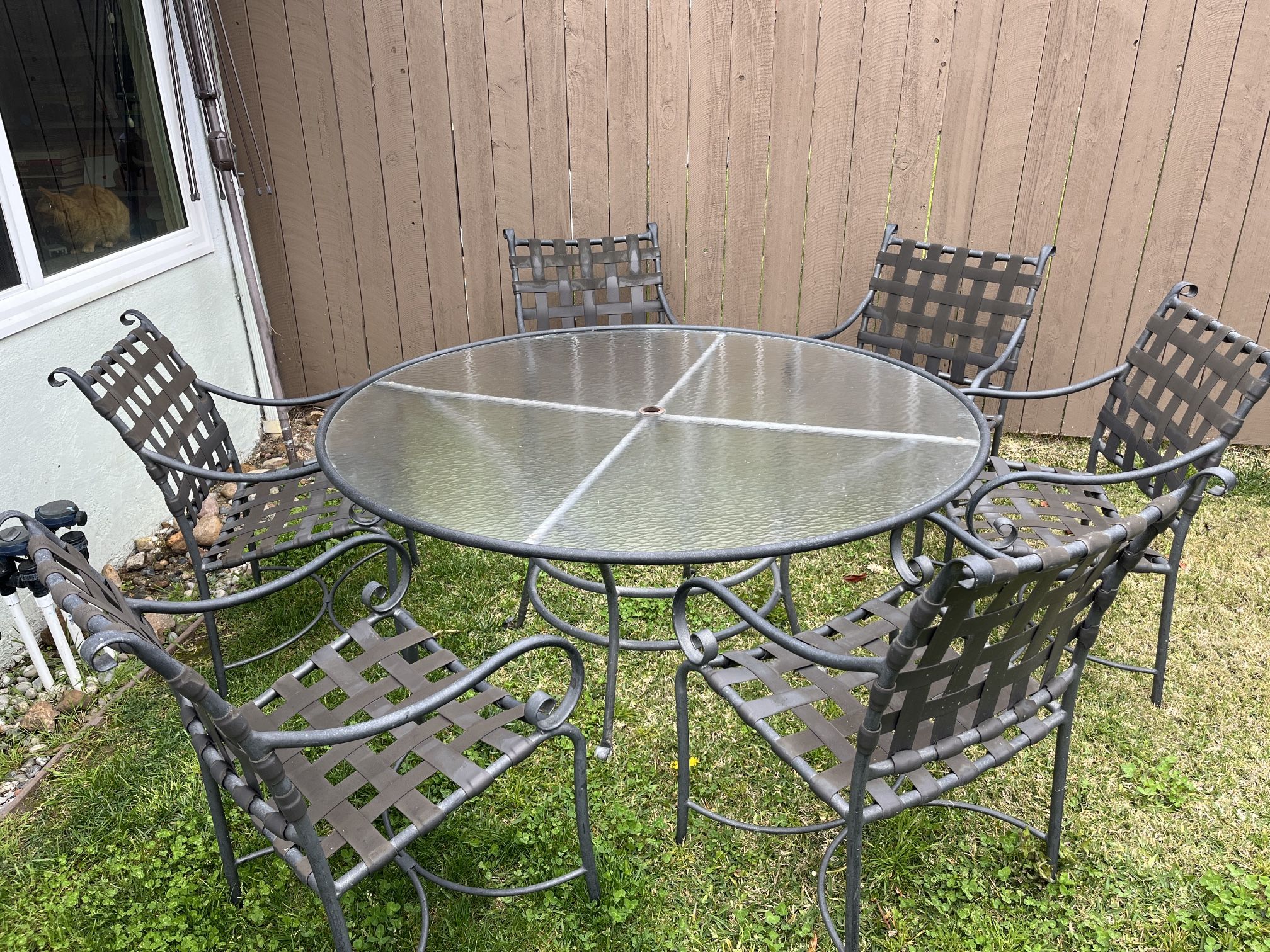 Rare Large Brown Jordan Roma Patio Set 6 Chairs Glass Table for Sale in ...