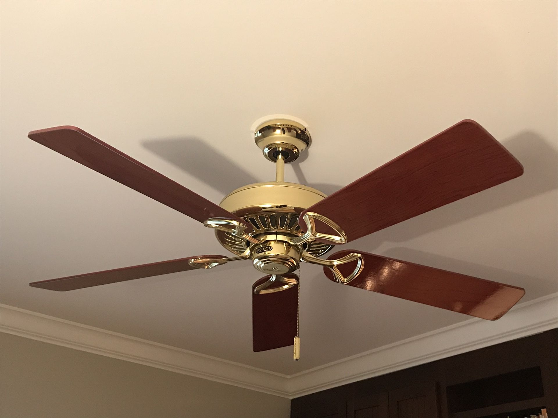Regency brass and wood tone ceiling fan for Sale in Lisle, IL - OfferUp