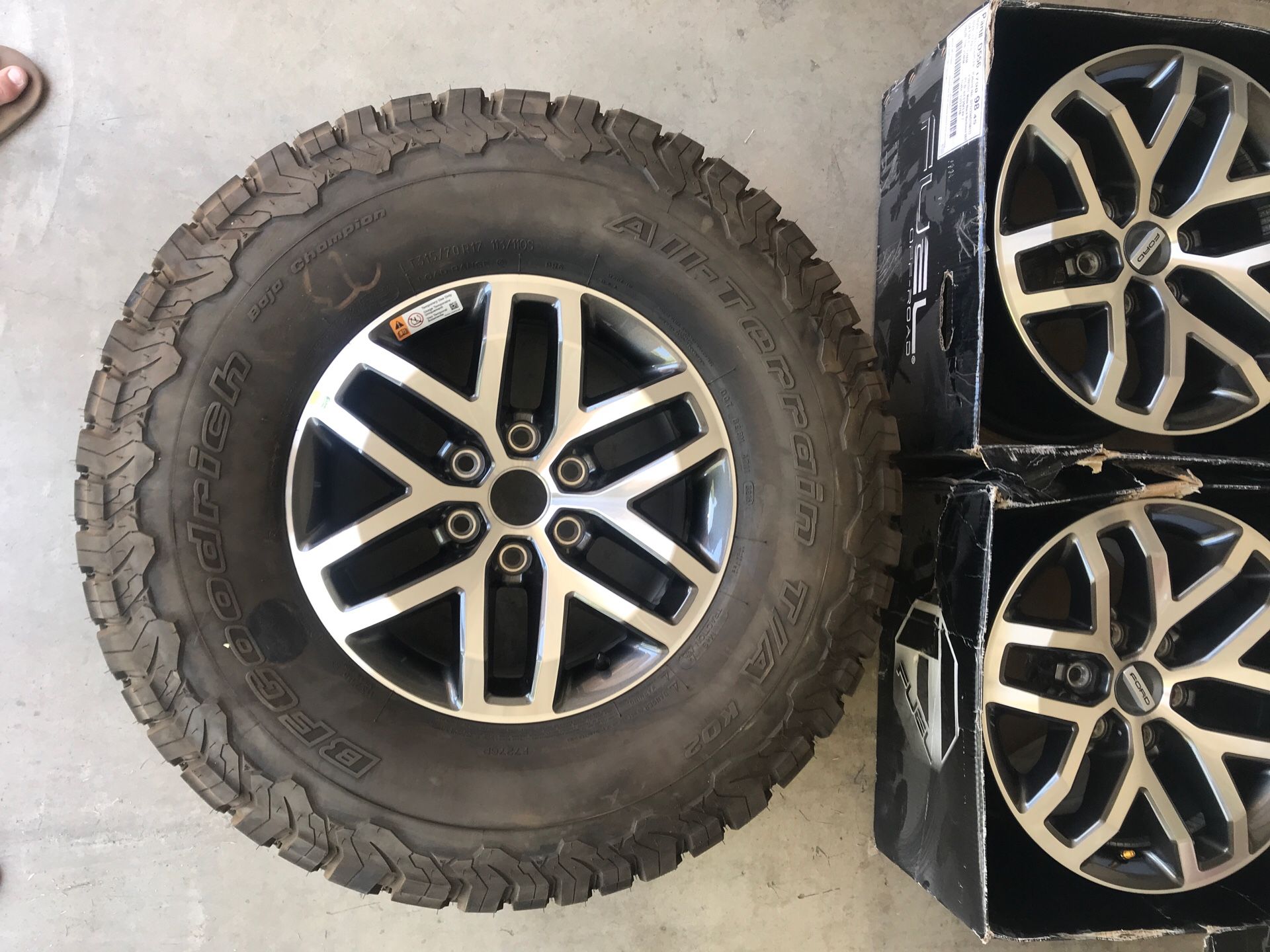 STOCK OEM 2018 Ford Raptor 17” Wheels and BF Goodrich All-Terrain T/A ...