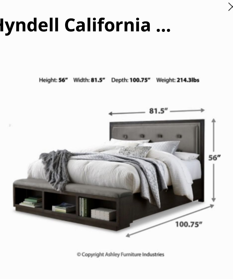 Unopened Ashley Furniture Hyndell California King Upholstered Panel Storage Bed for Sale in Tacoma WA OfferUp