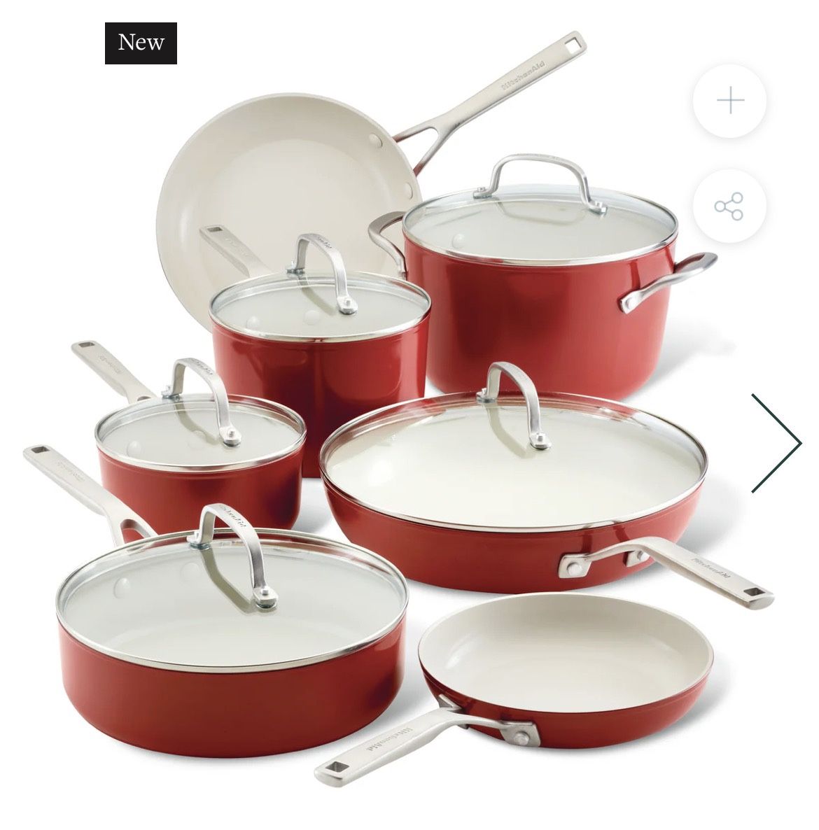 KITCHENAID 12-Piece Hard Anodized Ceramic Nonstick Cookware Set for ...