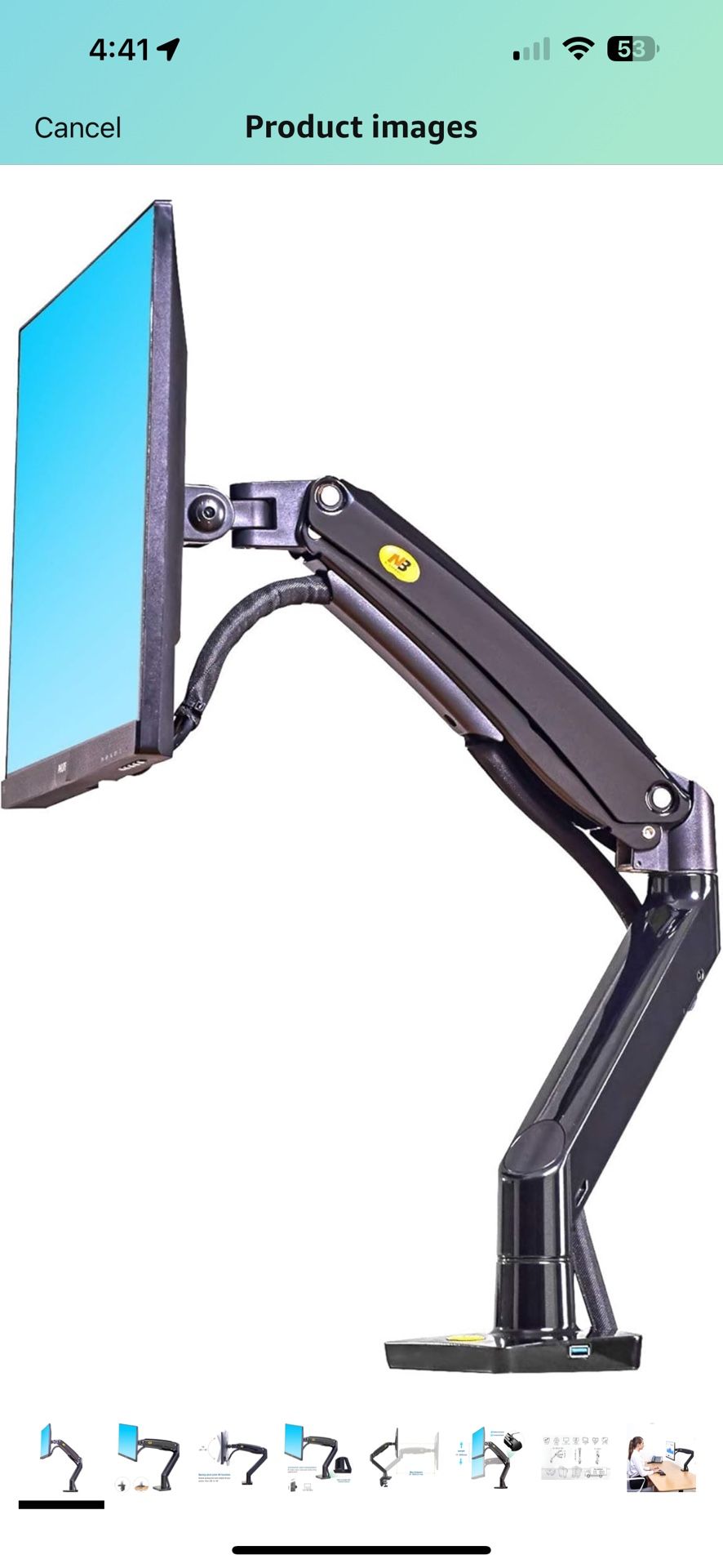 North Bayou Desk Mount Full Motion Swivel Computer Monitor Arm with 13 ...