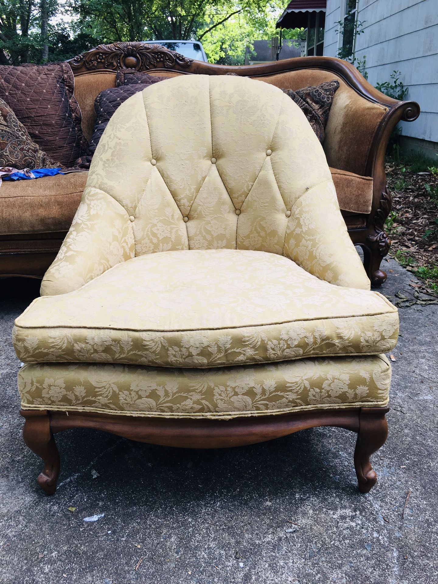 Mid Century Modern Gold Brocade Chair for Sale in Warner Robins, GA ...