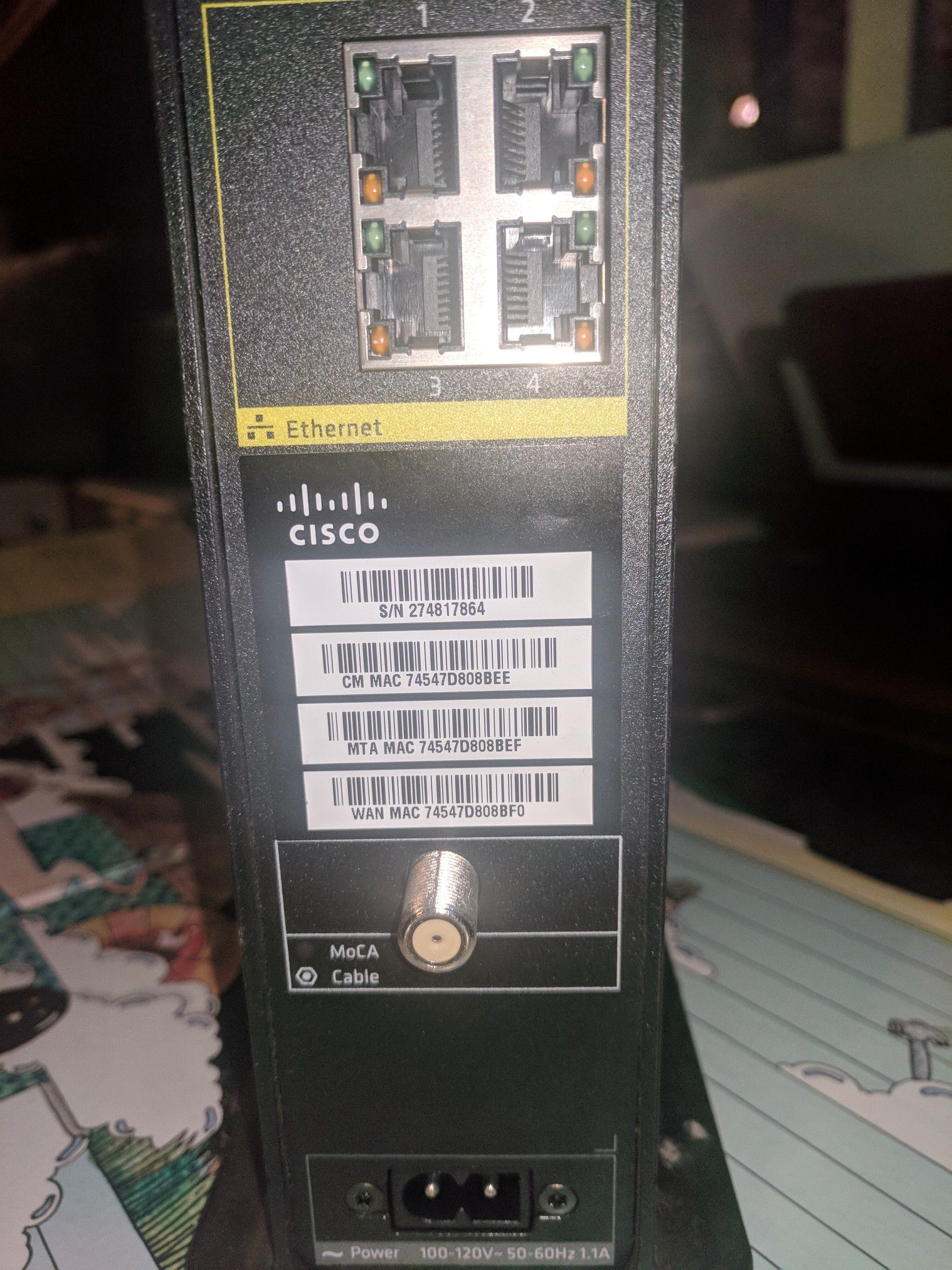 Cisco Comcast Business DPC3939B DOCSIS 3.0 Gateway WiFi Router Great ...