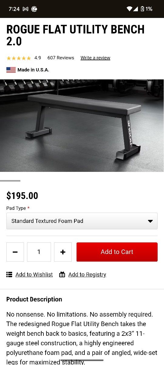 Rogue Flat Utility Bench for Sale in Renton, WA - OfferUp